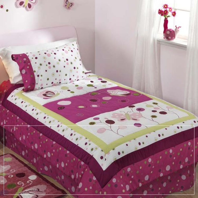 Lambs & Ivy Raspberry Swirl Butterfly Twin Dust Ruffle FREE SHIPPING