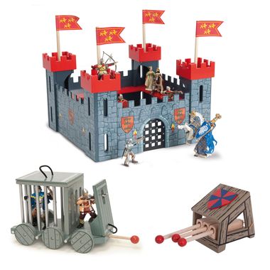 Le Toy Van Castles: My First Castle in Red with 3 Shot Missiles Cannon ...