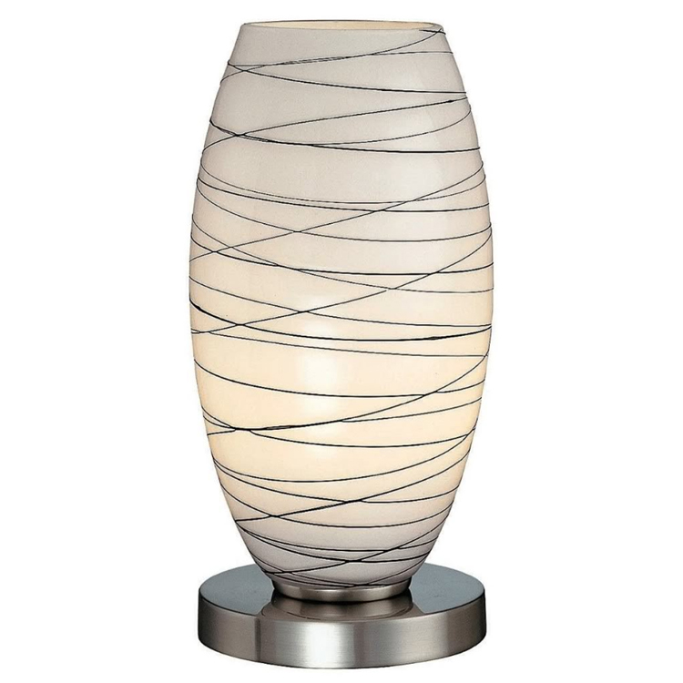 Lite Source Giacomo Accent Table Lamp in Polished Steel, Frosted with ...