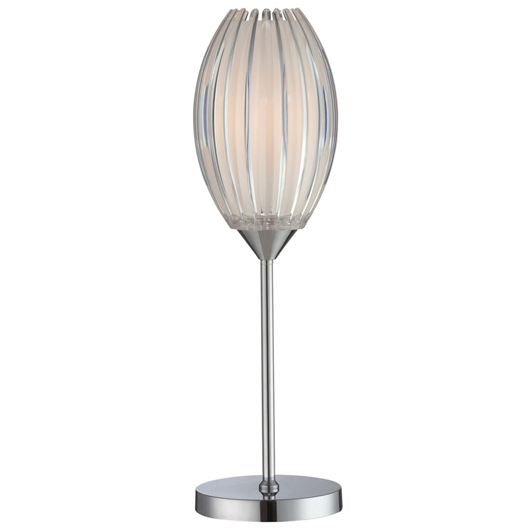 Lite Source Lotuz Table Lamp in Chrome with Clear Acrylic & Frost Glass ...