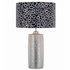 Lite Source Silvio Ceramic Table Lamp in Silver with printed Black and White Fabric Shade FREE ...