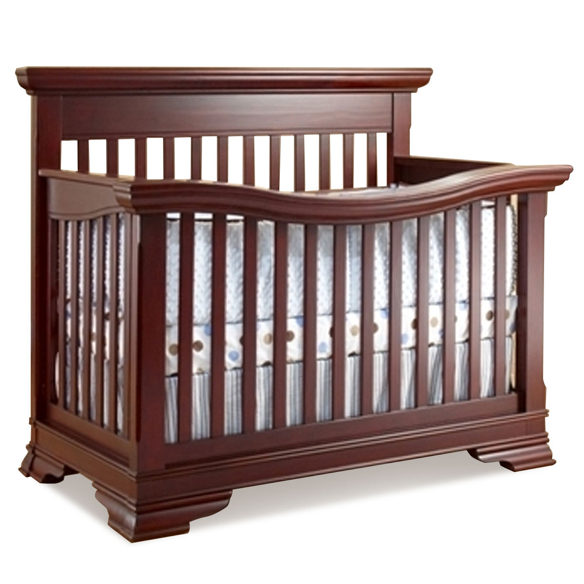 Lusso Manchester Crib With Mini Rail in Merlot FREE SHIPPING