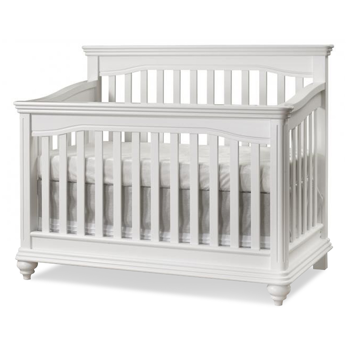 Lusso Vicenza Crib with Toddler Rail in White FREE SHIPPING