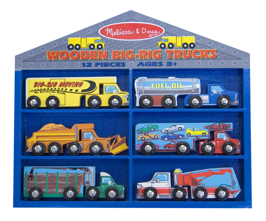 Melissa & Doug Big Rig Trucks Toy Vehicle Set FREE SHIPPING