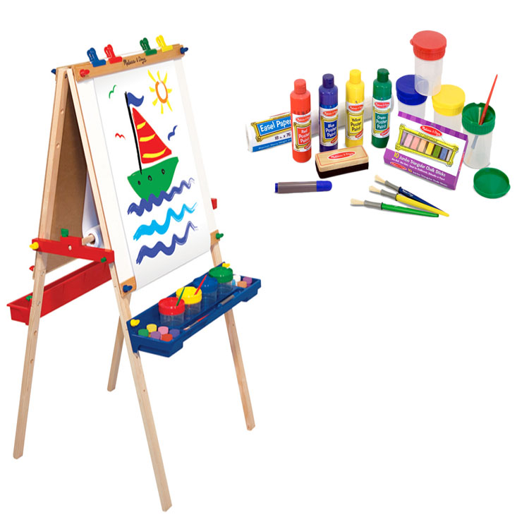 Melissa & Doug Deluxe Standing Easel & Easel Supplies Set - FREE SHIPPING