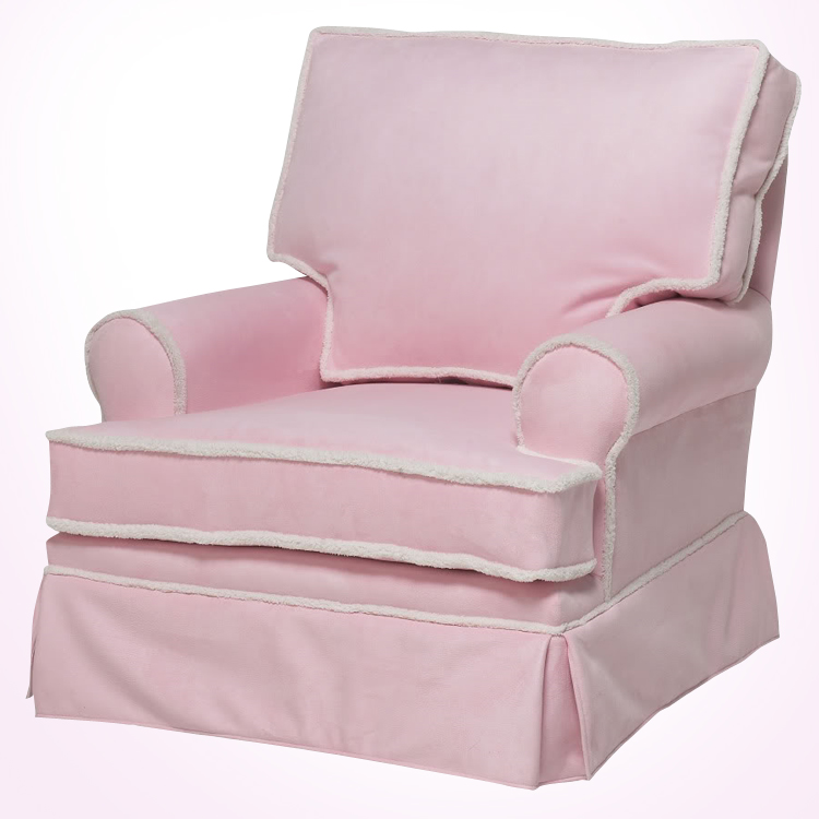 Komfy Kings Square Back Glider in Pink Microfiber FREE SHIPPING
