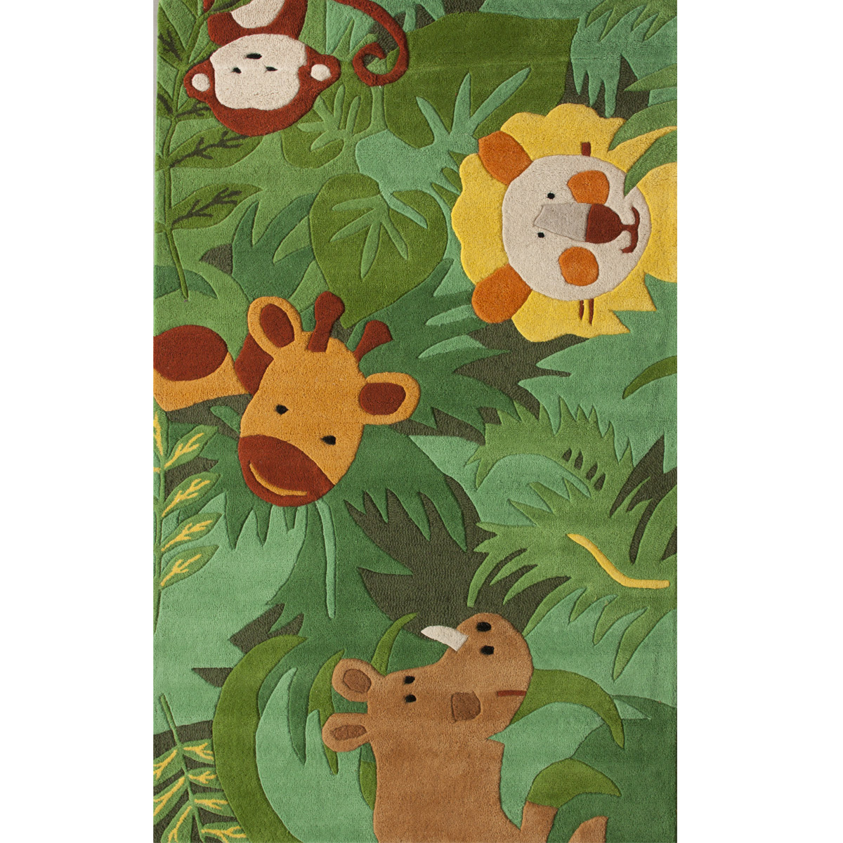 nuLOOM Kinderloom King of the Jungle Hand Tufted Area Rug in Green FREE ...