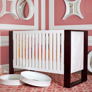 Nurseryworks Aerial Crib in Snow with Dark Frame and Circle Ends FREE ...