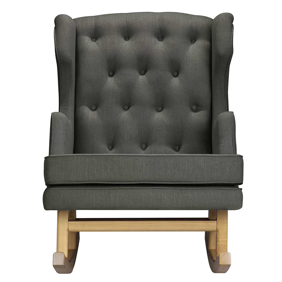 Nursery Works Empire Rocker - Weave Fabric in Charcoal with Light Legs ...