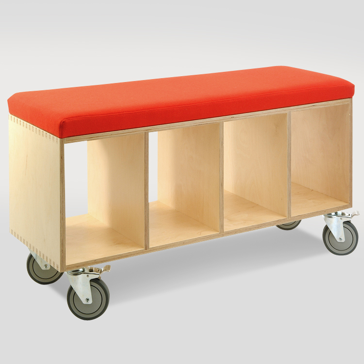 Offi Bench Box with casters - Alcazar Wool upholstery - FREE SHIPPING