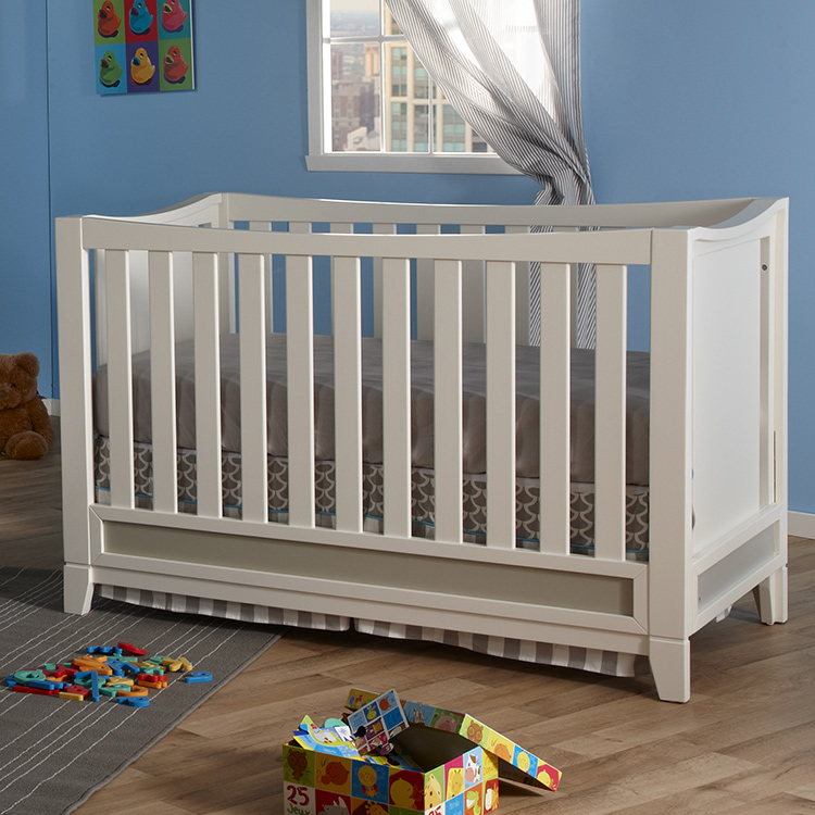 Pali Treviso Two Tone Forever Crib in White/Grey FREE SHIPPING