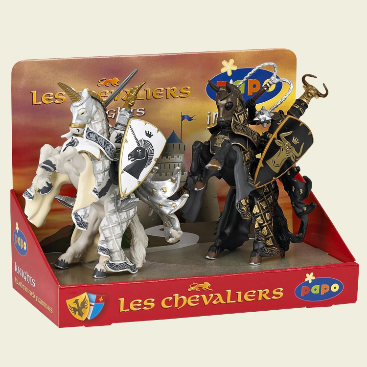 Papo Mounted Knights on Unicorns (4 figure set) by Hotaling FREE SHIPPING