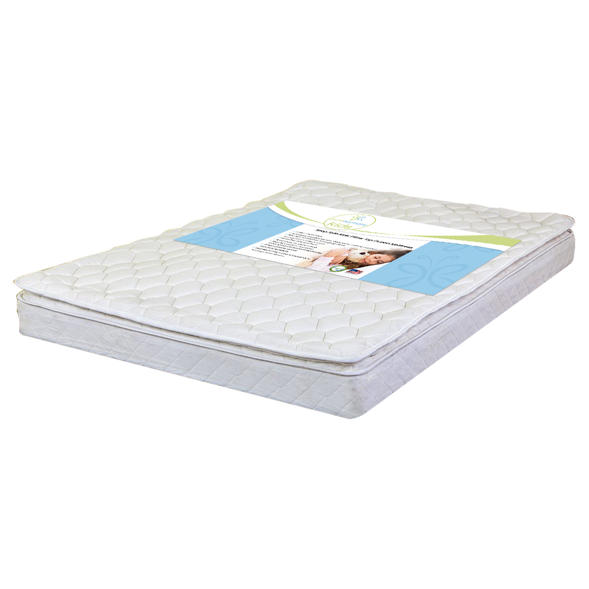 Pure Harmony Sleep Safe Kids Pillow Top Coil Queen Mattress FREE SHIPPING