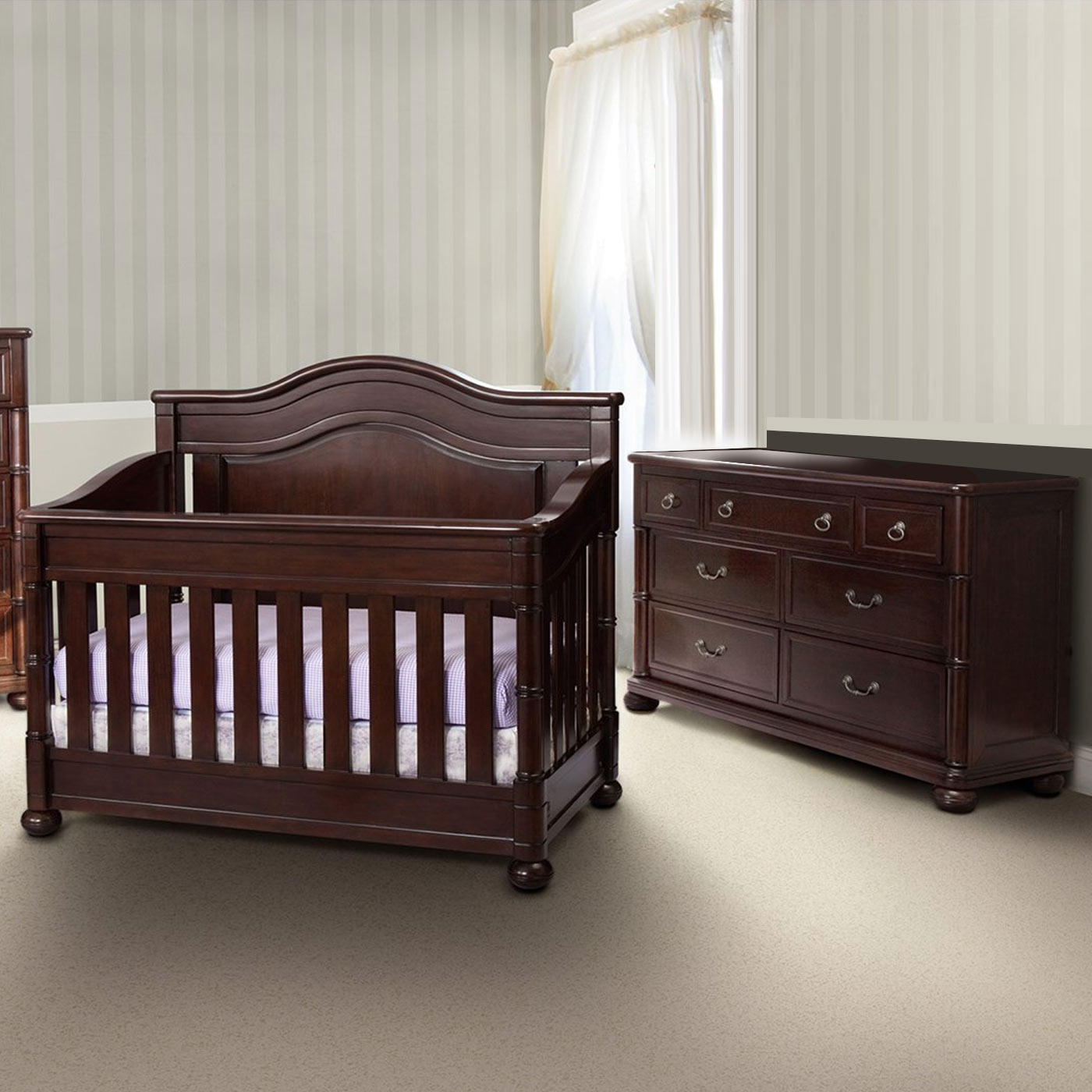 Simmons Hanover Park 2 Piece Nursery Set - Convertible Crib and Double ...