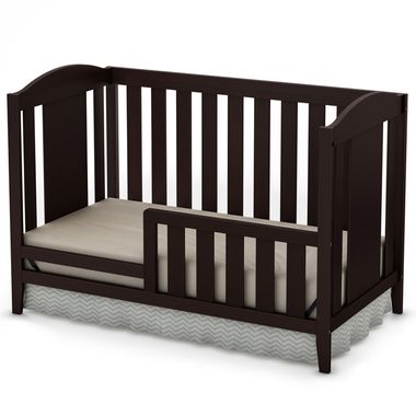 Southshore Angel Baby Crib with Toddler Bed Rail in Espresso FREE SHIPPING