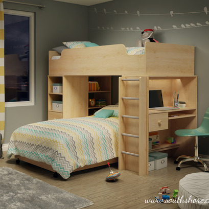 Southshore 4 Piece Loft Bedroom Set - Popular Top Bunk and Ladder, Loft ...