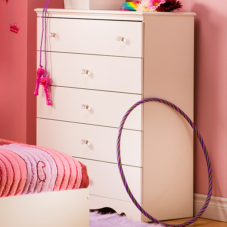 South Shore Crystal 5 Drawer Chest in Pure White 3550 FREE SHIPPING