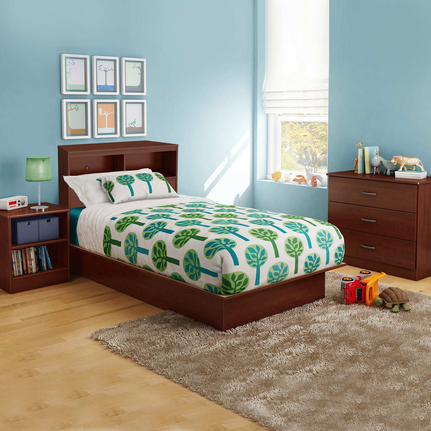 SouthShore Libra 4 Piece Bedroom Set - Libra Twin Platform Bed ...