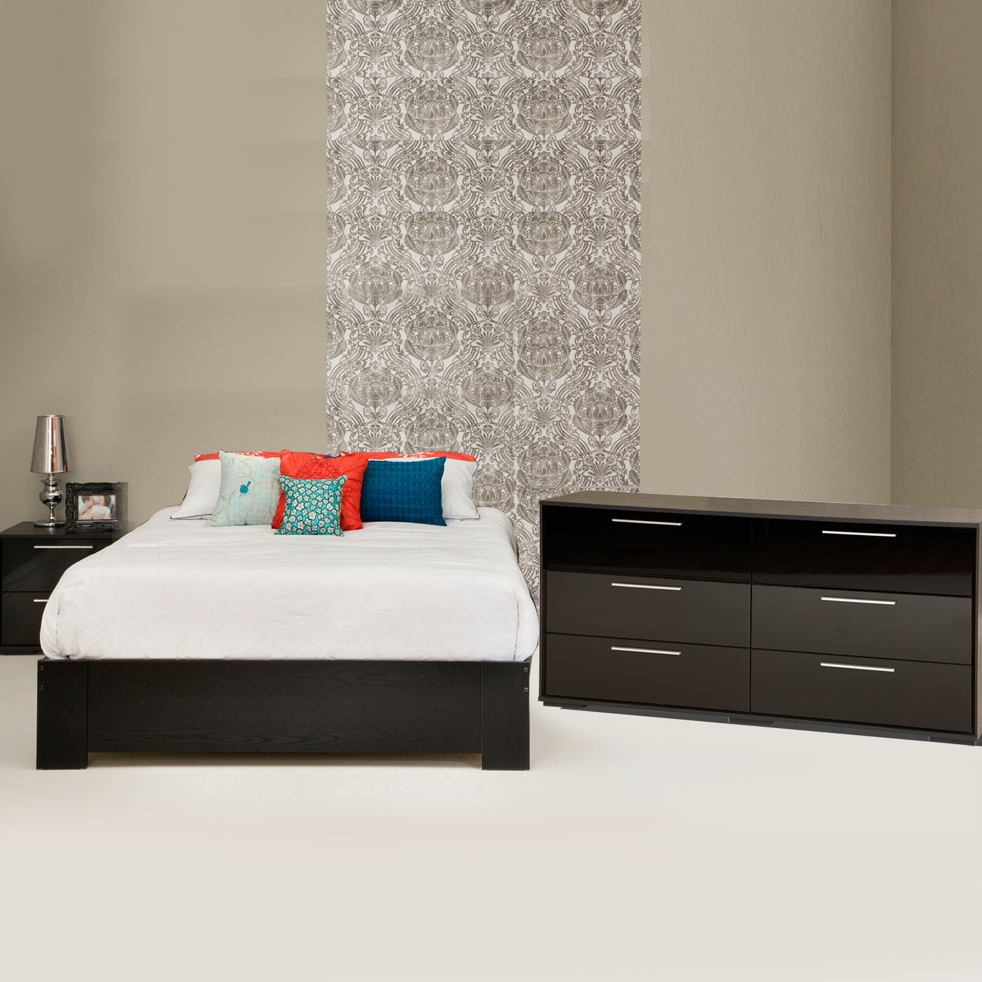 SouthShore Mikka 3 Piece Bedroom Set - Flexible Queen Platform Bed ...