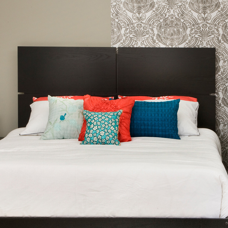 Southshore Mikka Full/Queen Headboard In Black Oak FREE SHIPPING