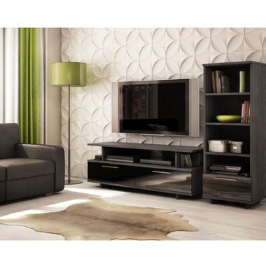 Southshore Reflekt TV Media Stand in Gray Oak FREE SHIPPING