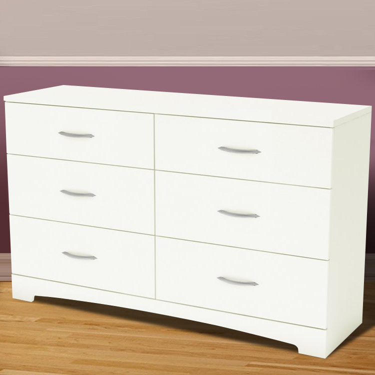 SouthShore Step One 6 Drawer Double Dresser in Pure White 3160 FREE ...
