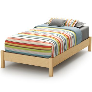 Southshore Step One Twin Platform Bed On Legs In Natural Maple FREE ...