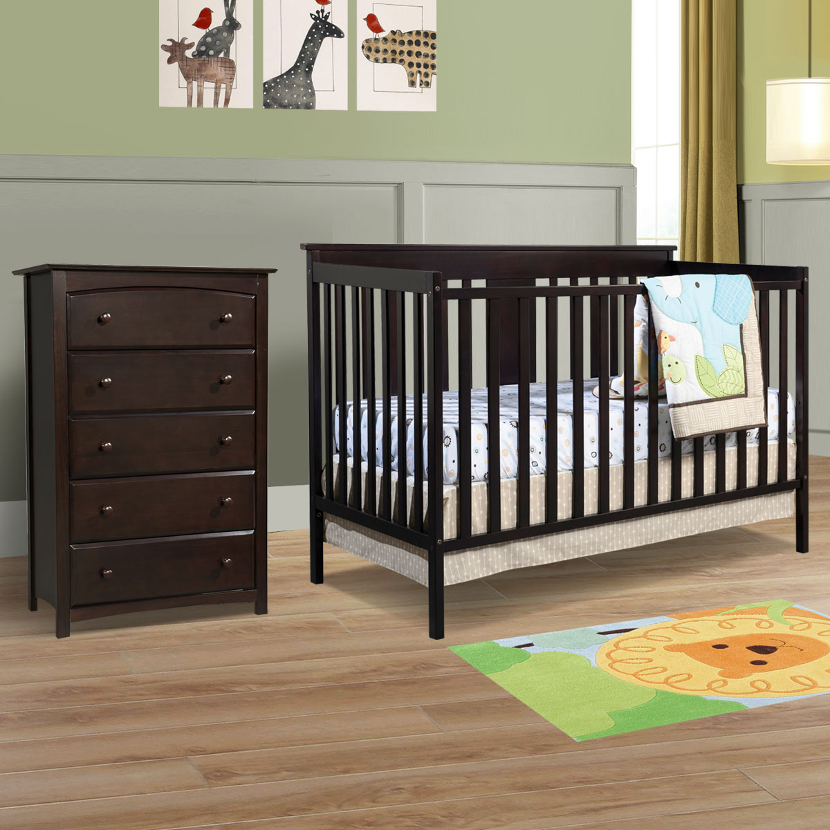 Storkcraft 2 Piece Nursery Set - Mission Ridge Convertible Crib and ...