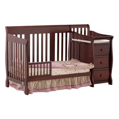 Storkcraft Portofino 4 in 1 Fixed Side Convertible Crib & Changer Combo ...