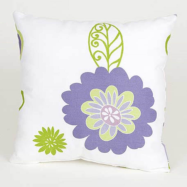 Sweet Potato Lulu Flowers on White Ground Pillow FREE SHIPPING