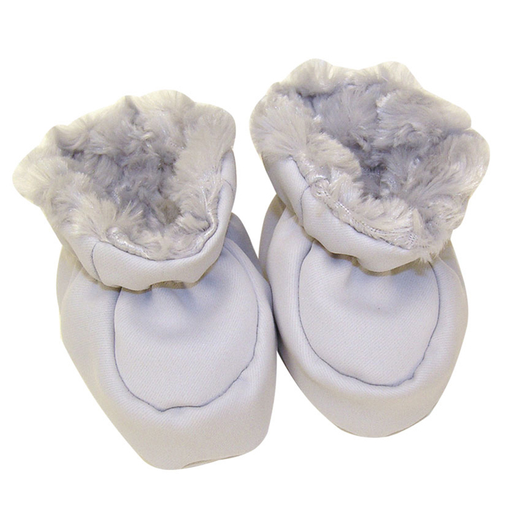 Trend Lab Gray Swirl Velour and Matte Satin Baby Booties FREE SHIPPING