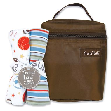 Trend Lab Little MVP Bouquet Bottle Bag and Burp Cloth Set FREE SHIPPING