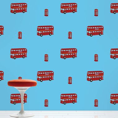 Wall Candy Arts London Bus Removable Wallpaper FREE SHIPPING