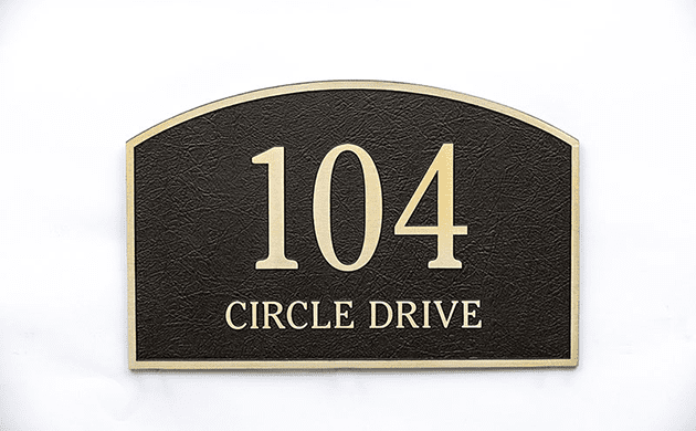 Arch Cast Aluminum Address Plaque