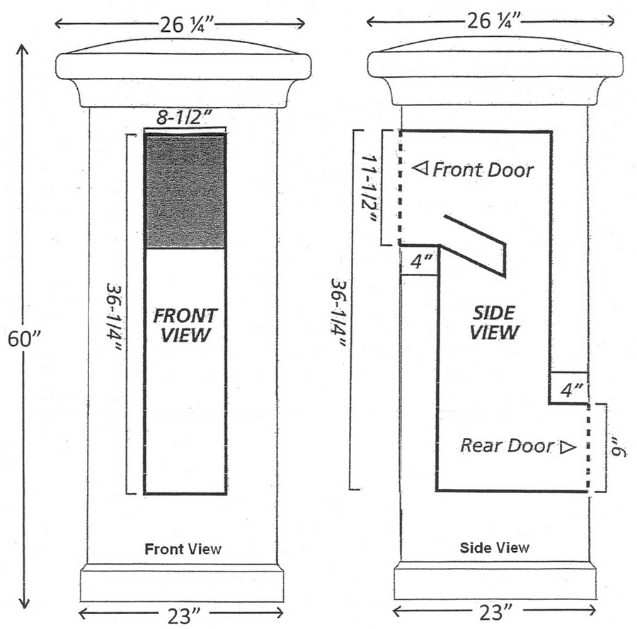 Manchester Locking Column Mailbox w/ Painted Stucco Column