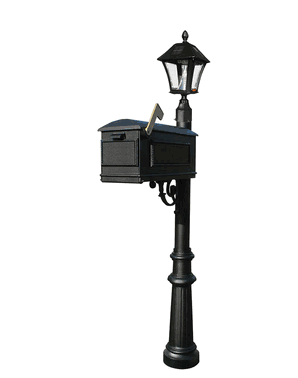 Builder Series Mailbox, Post, Solar Lamp Package, no plates
