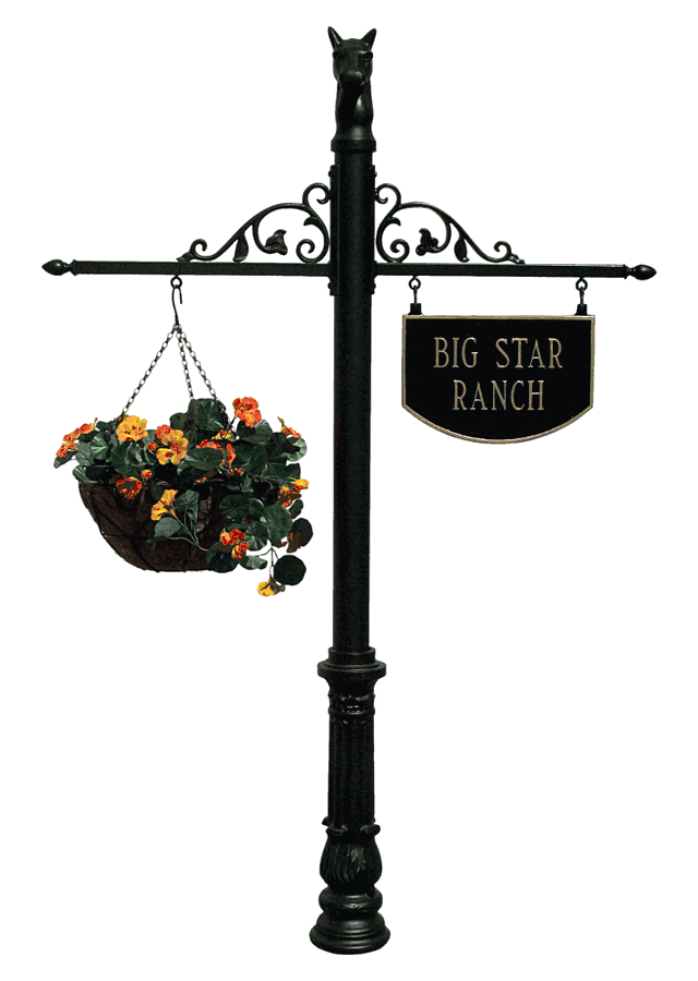 Decorative Post w/Scroll Arms