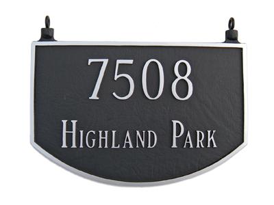 Double Sided Hanging Prestige Arch Two Line Address Sign Plaque