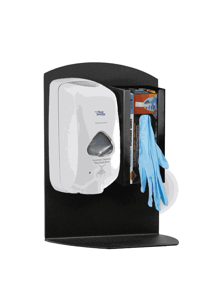 Hand sanitizing and mask/glove dispenser