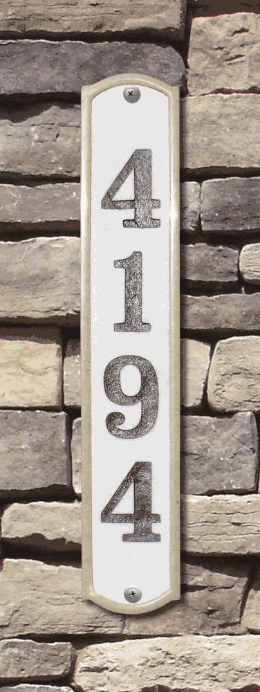 Knollbrook 19" Vertical Crushed Stone Address Plaque