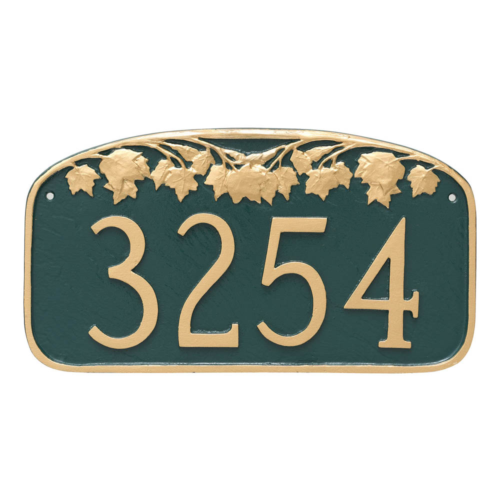 Maple Leaf Address Sign Plaque