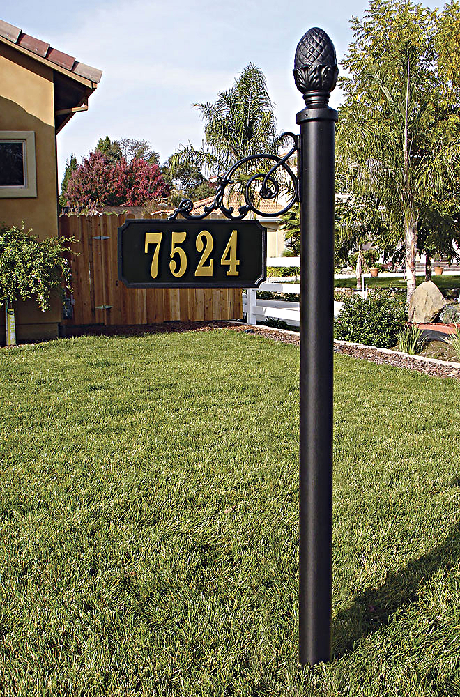 Scroll Mount Address Post WITHOUT Decorative Base