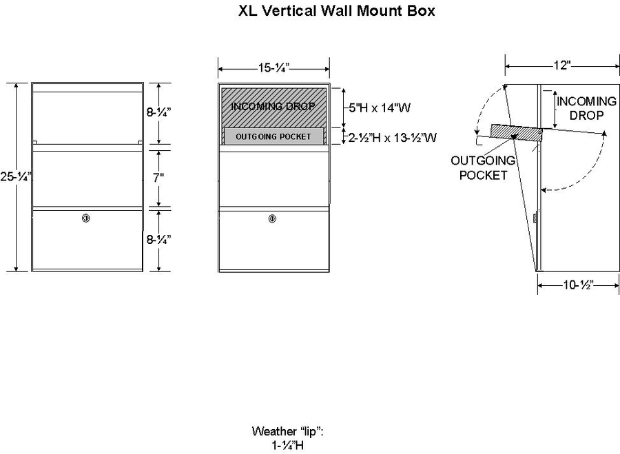 Slotted Verical Drop Box, Stainless
