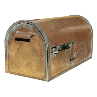 Winchester Plain Brass Mailbox w/Flag