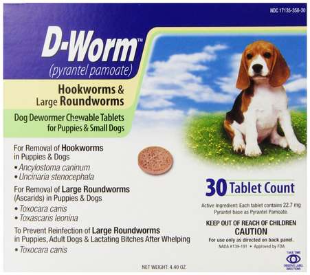 D-Worm 30 Count De-Wormer Chewable Tablets for Puppies and Small Dogs ...