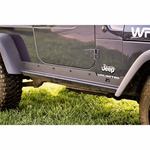 1150415 Heavy Duty Rocker Panel Guards, 97-06 Jeep Wrangler by Rugged ...