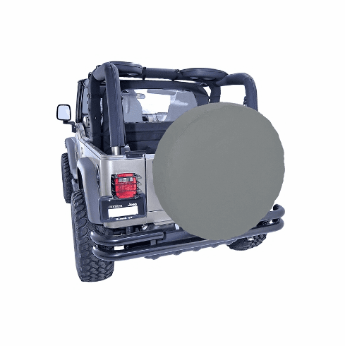 1280309 33-Inch Tire Cover, Gray by Rugged Ridge - Midwest Jeep Willys