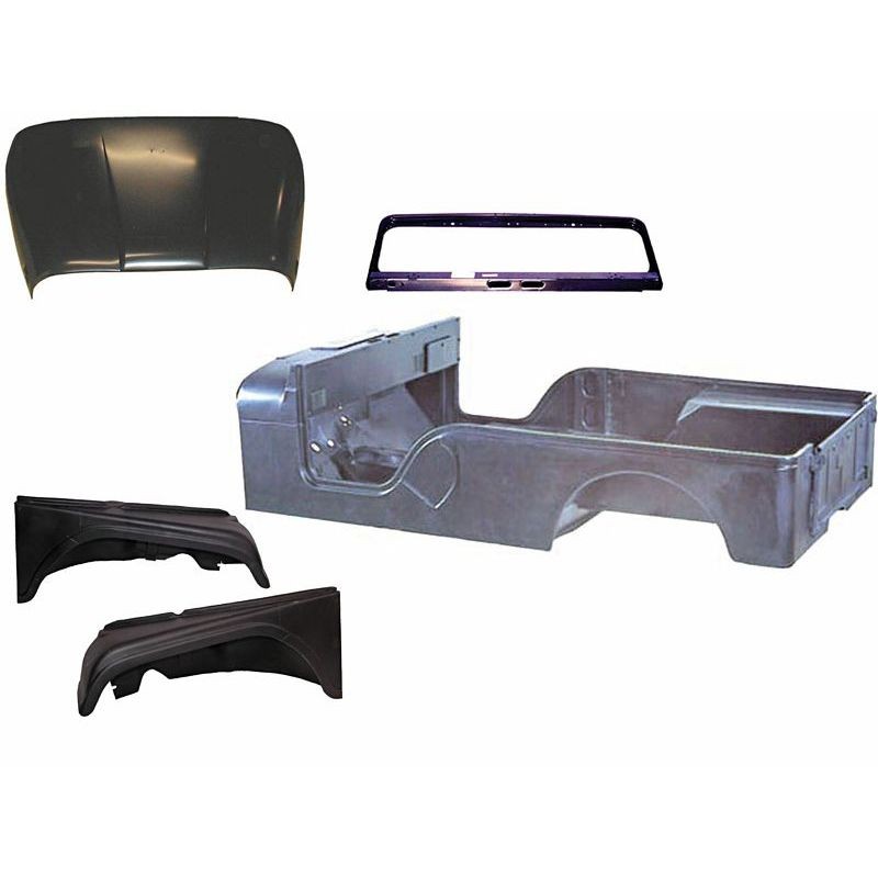 1200114 Jeep CJ6 Steel Body Kit, 1955-1968 CJ6, Body With Fenders, Hood ...