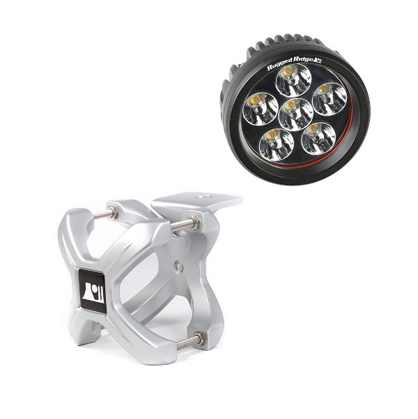 1521034 Small X-Clamp & Round LED Light Kit, Silver, Single by Rugged ...