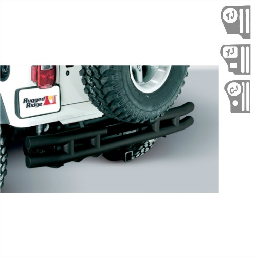 1157002 3-Inch Double Tube Rear Bumper With Hitch, 55-86 Jeep CJ Models ...